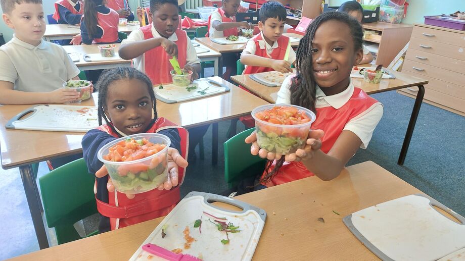 Salad making in Year 4 - News - Angel Oak Academy